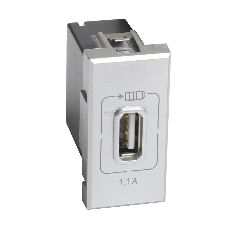 AXOLUTE - ŁADOWARKA 230V~ USB: 1,1A/5V= 1M ALUMINIUM Bticino HC4285C1 ...